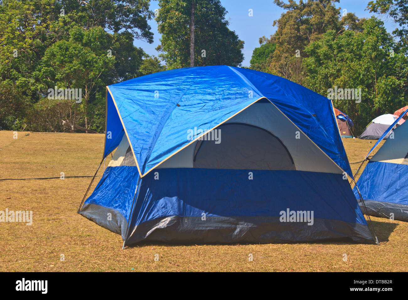 Colorful tent on the camping ground of national park Stock Photo - Alamy