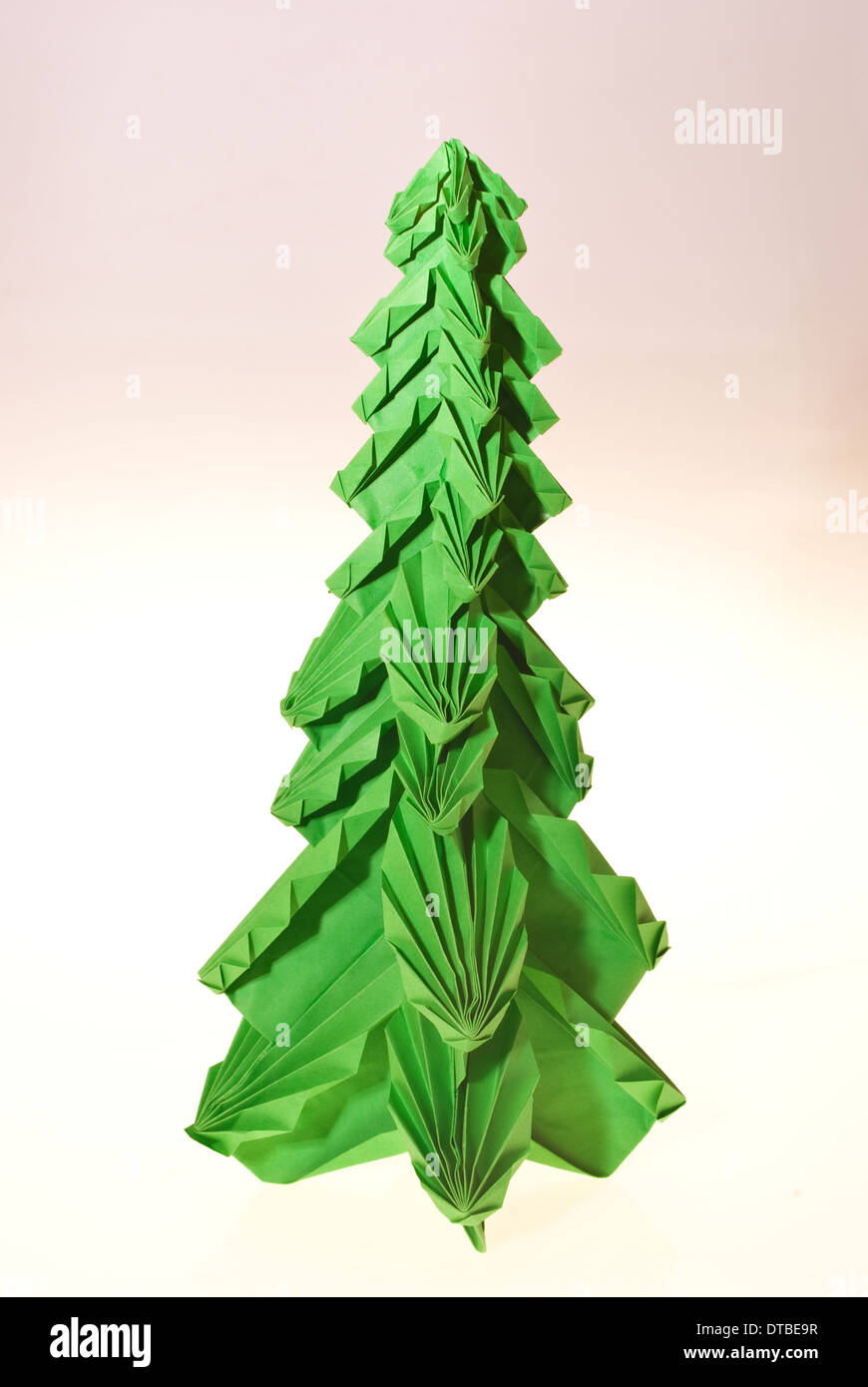 Green origami fir tree or Christmas tree isolated on white Stock Photo ...
