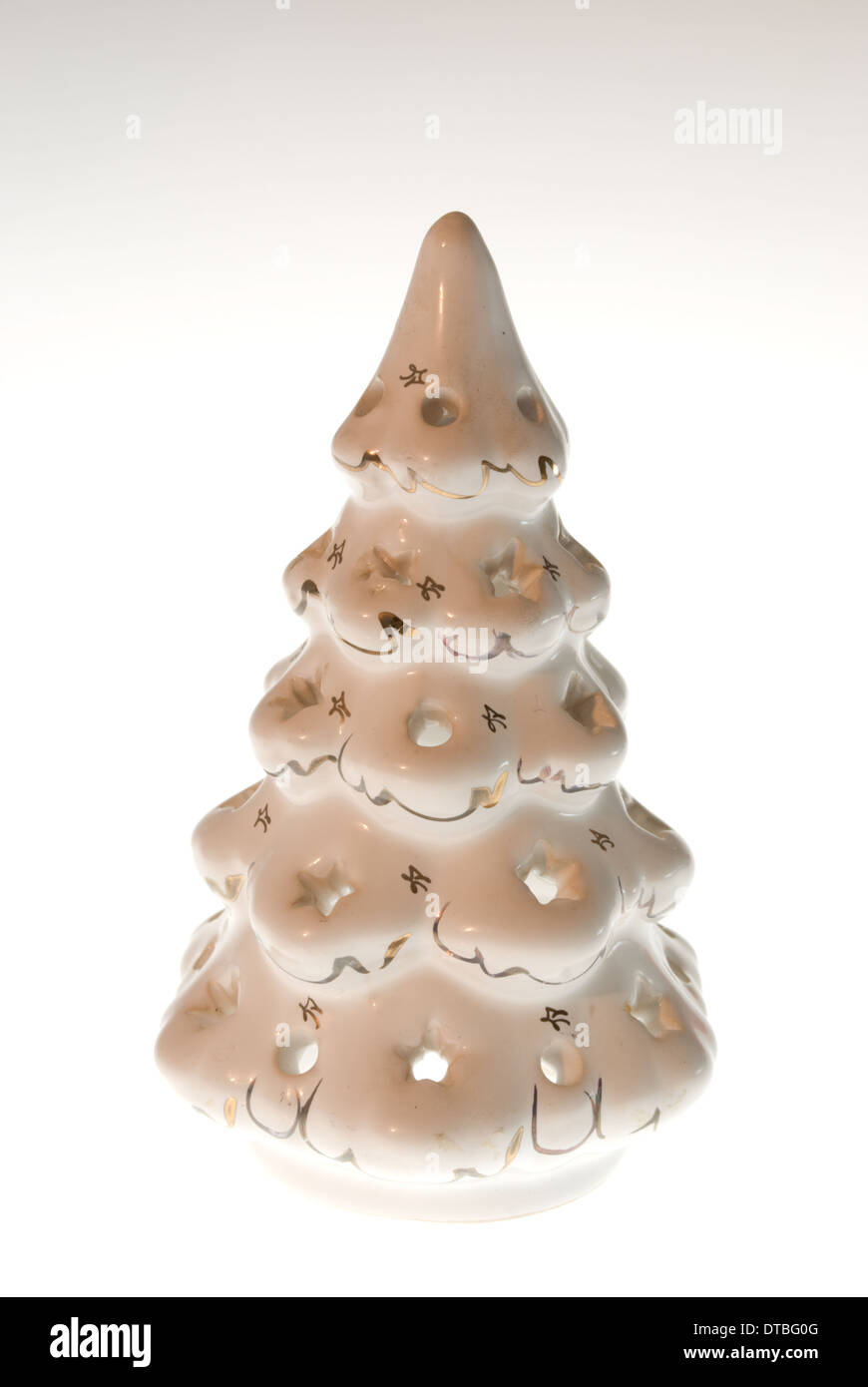 Original white christmas-tree with stars isolated Stock Photo - Alamy