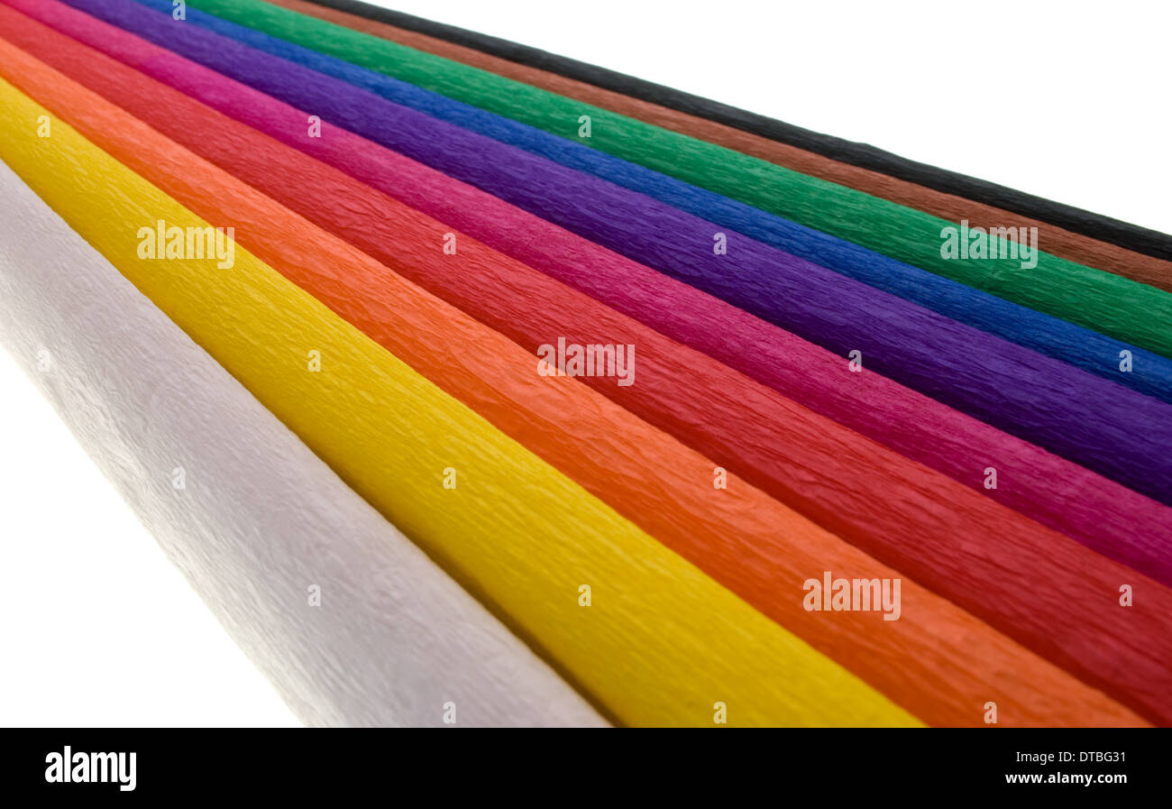 various color paper isolated on white Stock Photo - Alamy