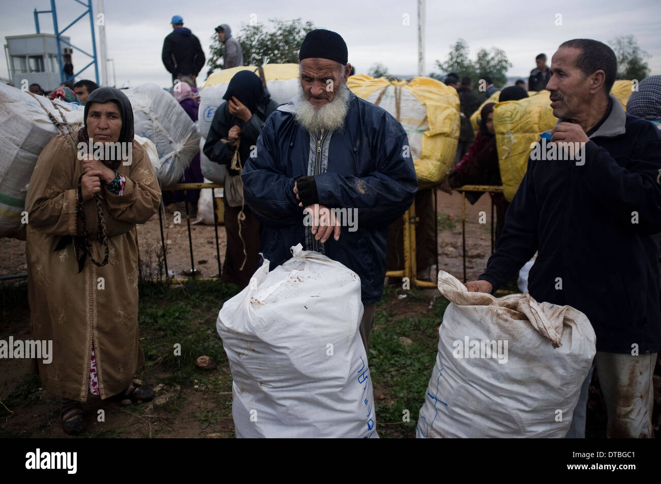Smuggling in Melilla border. smuggler frontier Spain Morocco Moroccan ...