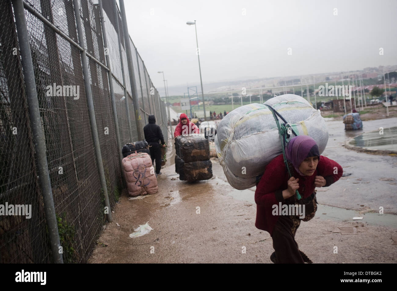 Smuggling in Melilla border. smuggler frontier Spain Morocco Moroccan ...