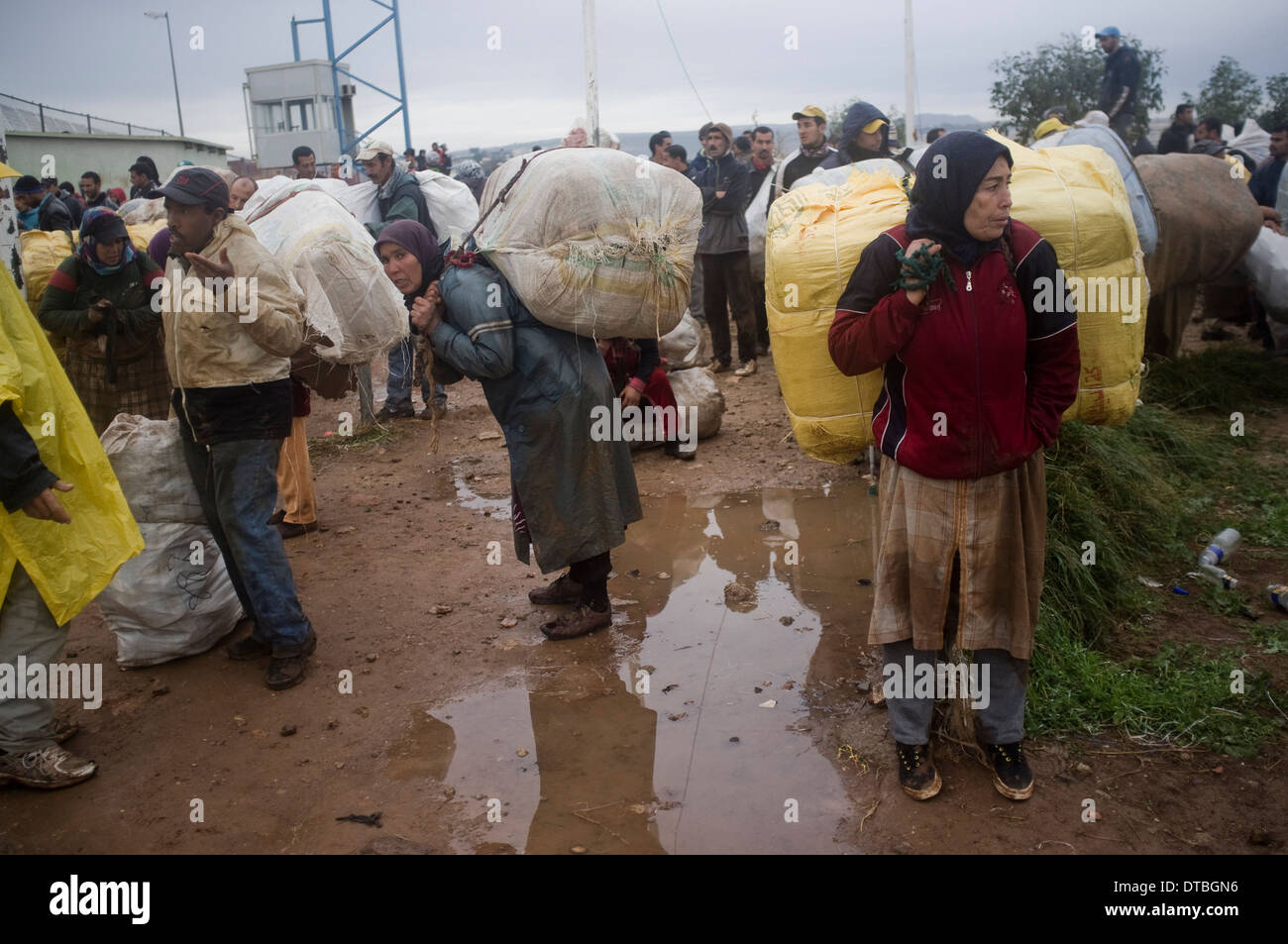 Smuggling in Melilla border. smuggler frontier Spain Morocco Moroccan ...