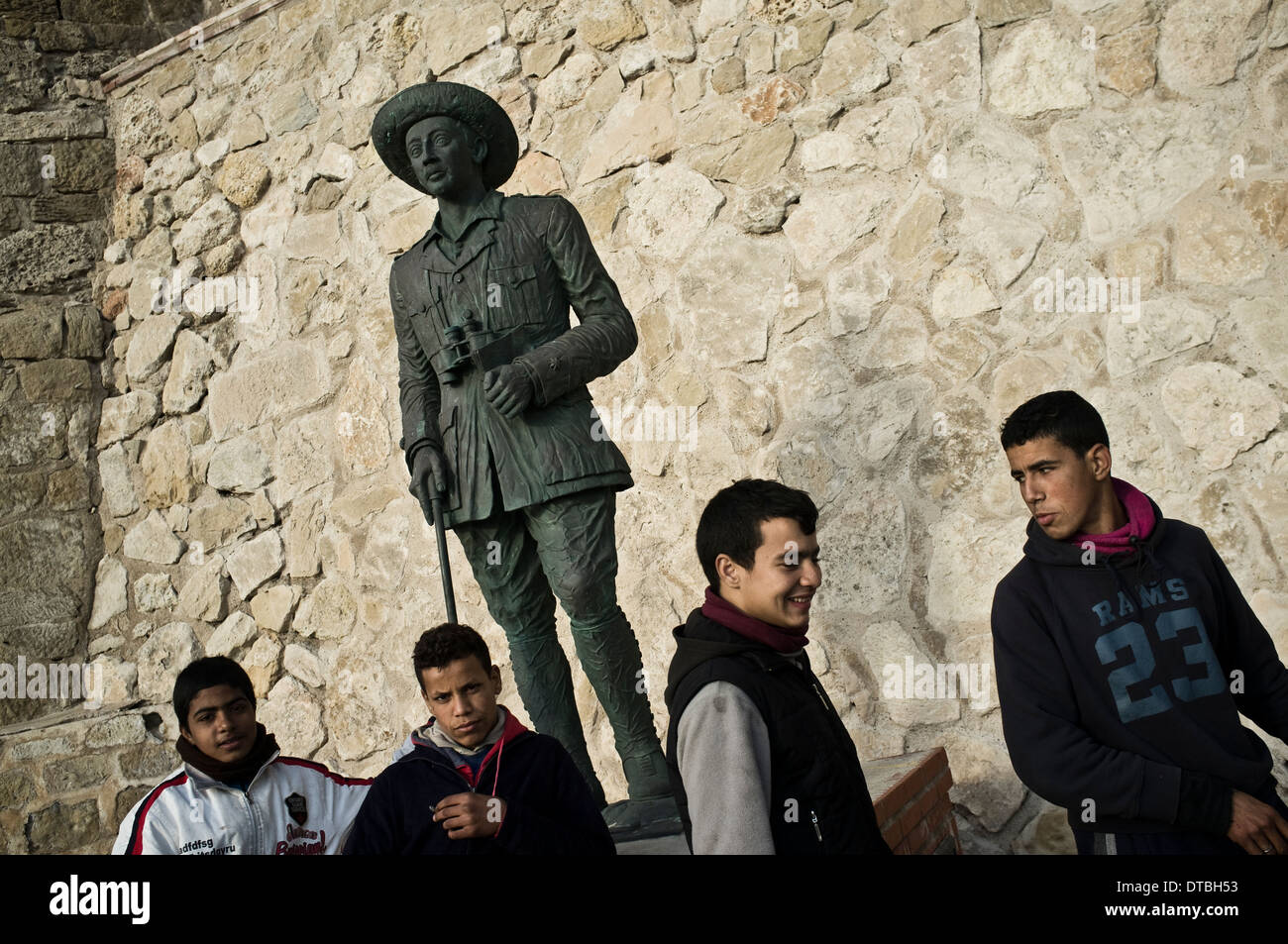 Moroccan homeless street children in Melilla, Spain. poverty kid ...