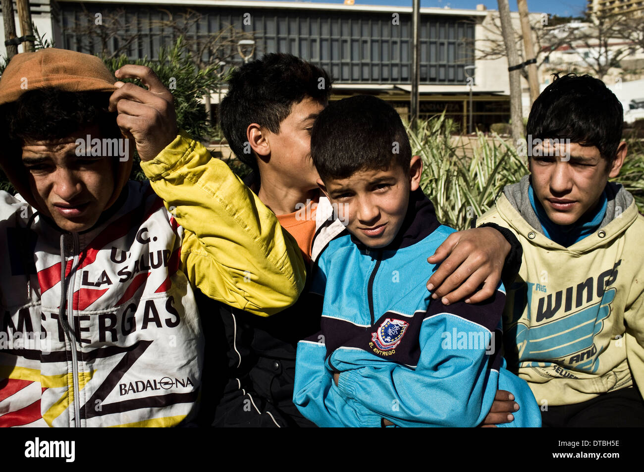 Moroccan homeless street children in Melilla, Spain. poverty kid ...