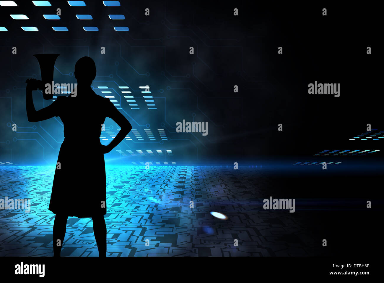 Composite image of technical background with squares Stock Photo - Alamy