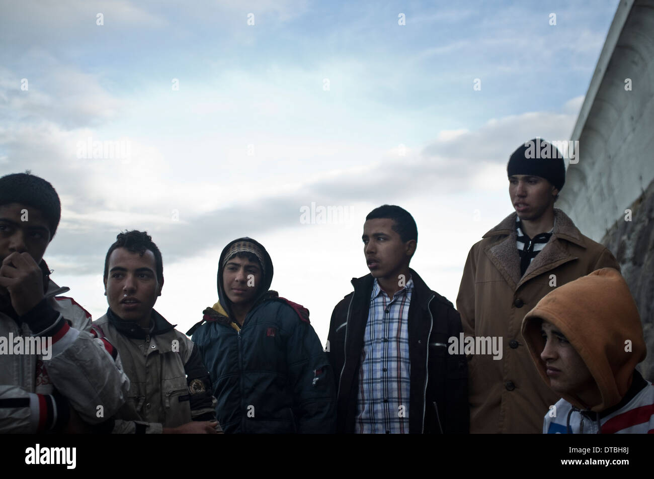 Moroccan homeless street children in Melilla, Spain. poverty kid ...
