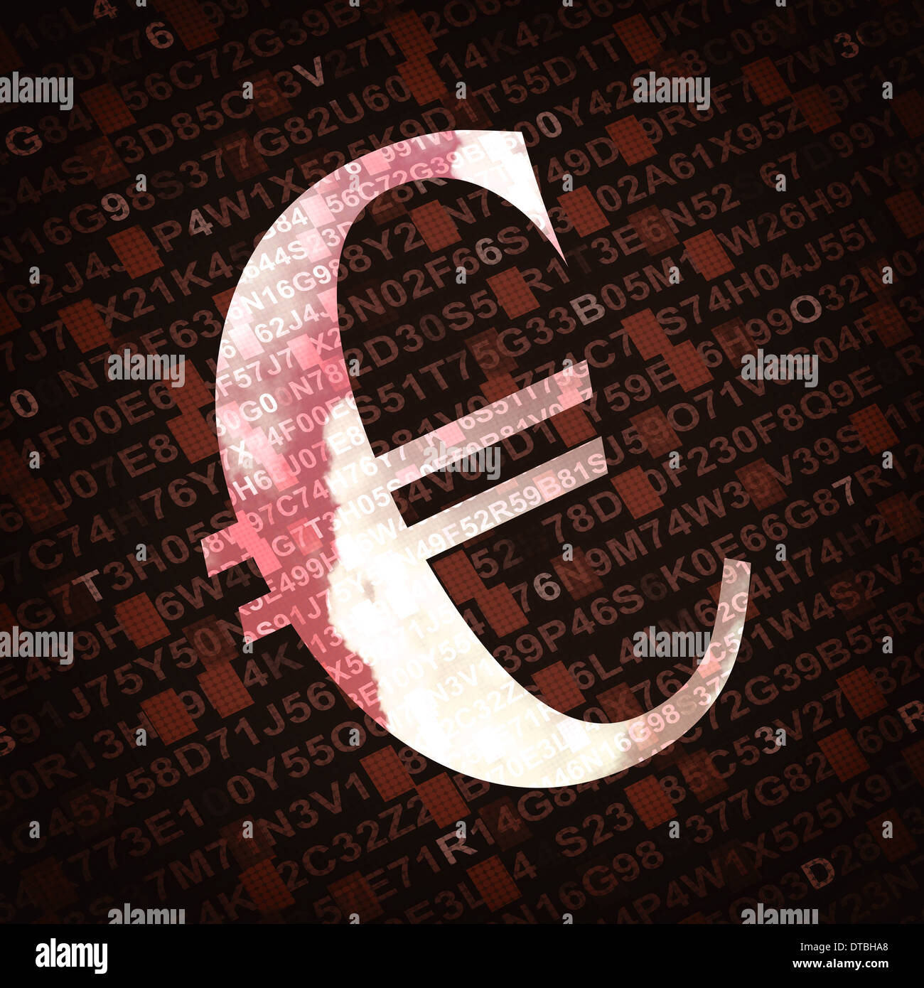 Euro currency sign with numbers and letters on background Stock Photo ...