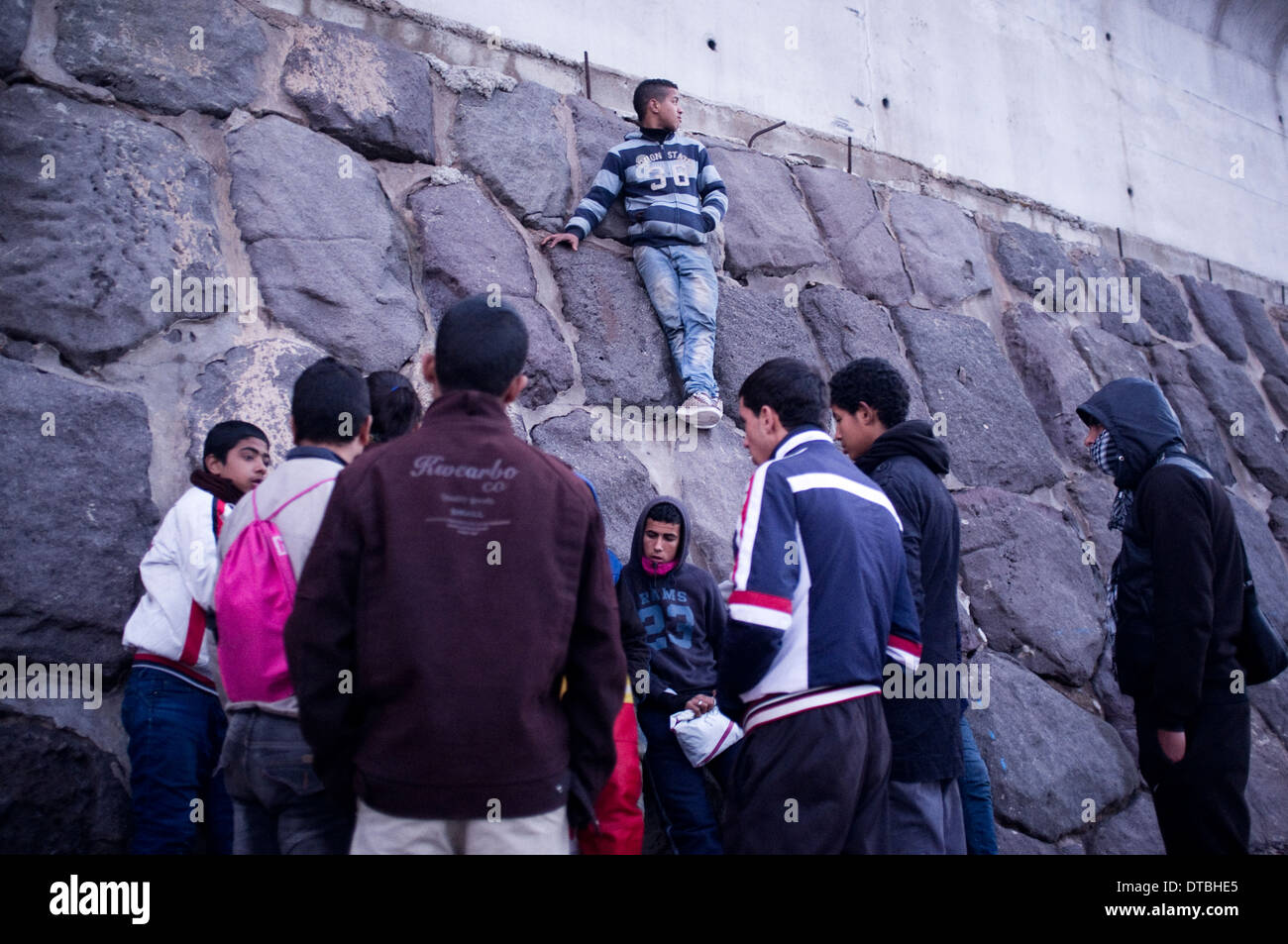 Moroccan homeless street children in Melilla, Spain. poverty kid ...