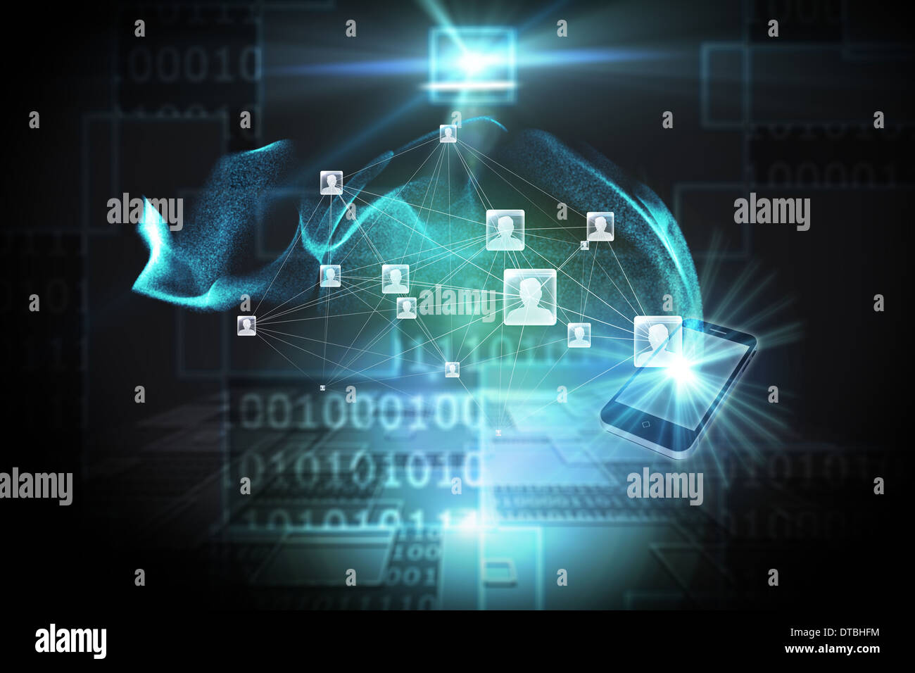 Composite image of social network background Stock Photo - Alamy