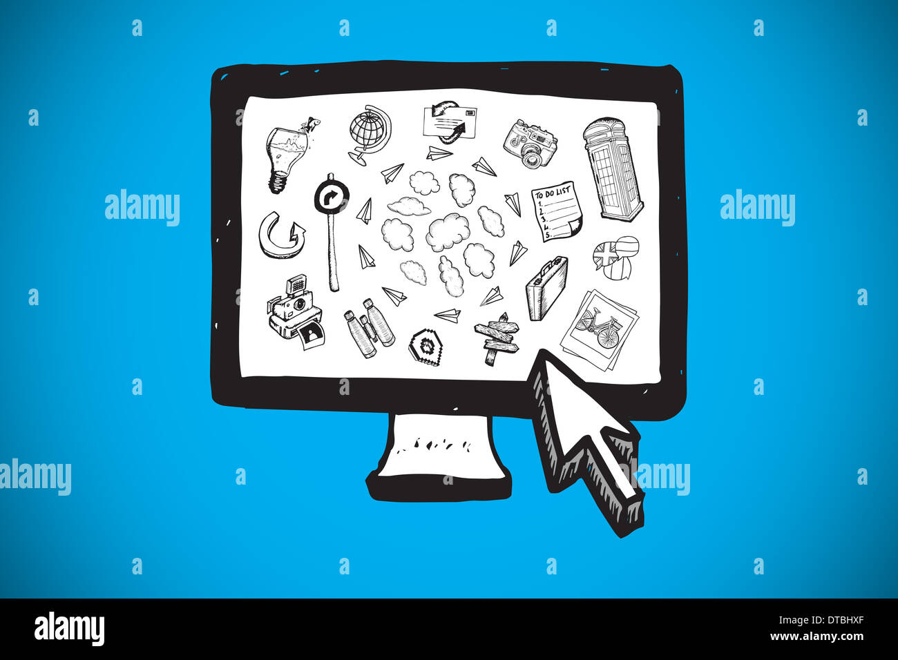 Doodles on screen hi-res stock photography and images - Alamy
