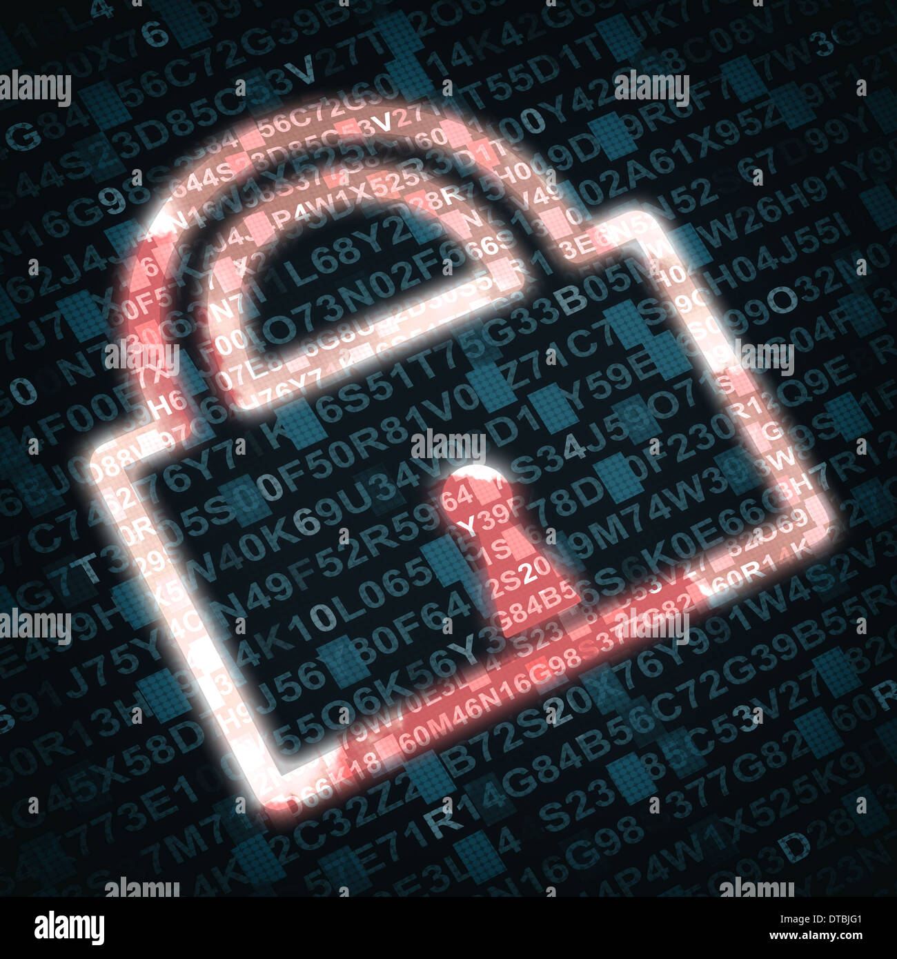 Illustration of lock symbolizing security concept on red background ...