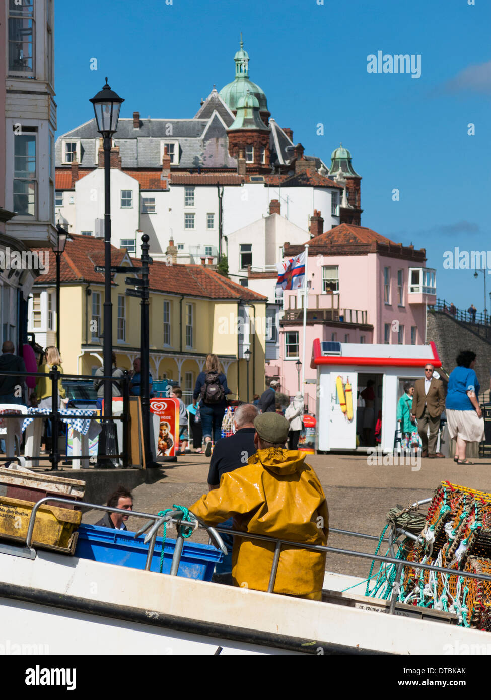 Crab fishermen working on Cromer seafront a popular coastal town in ...