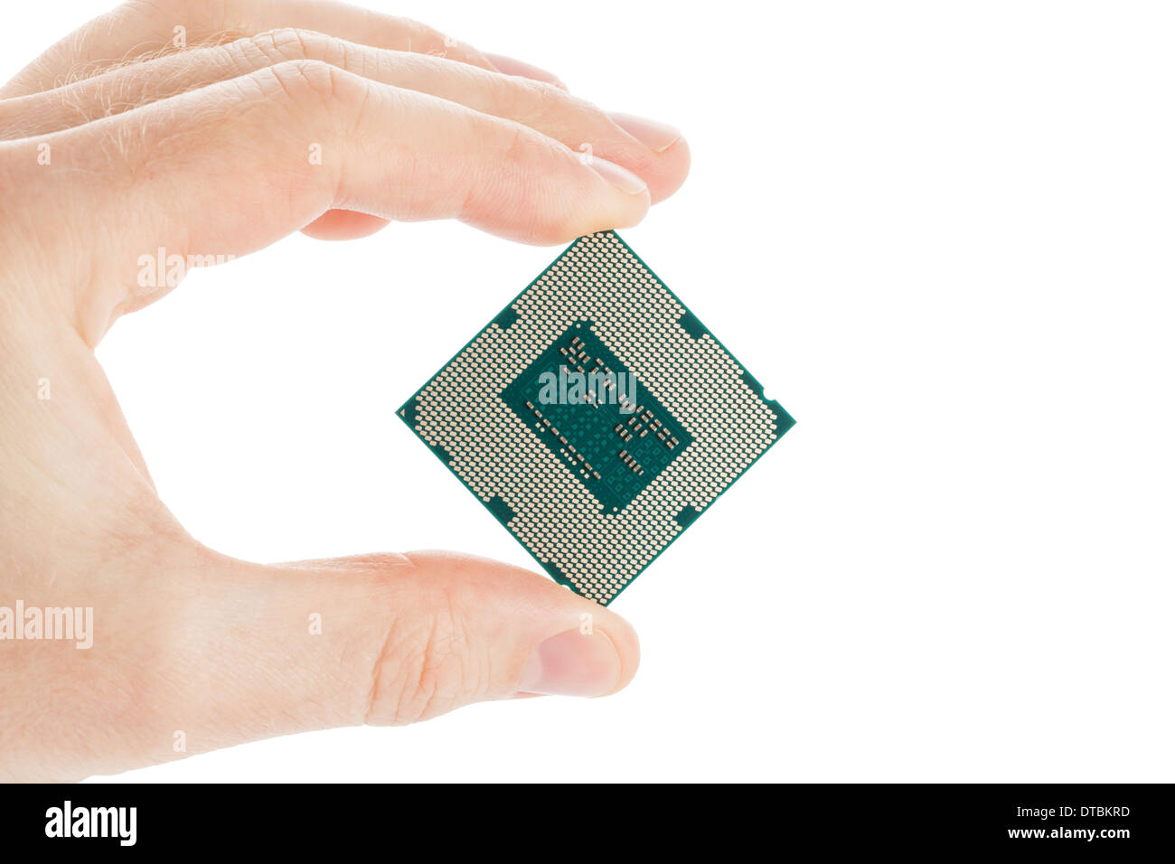 Computer's processor in hand isolated on a white background Stock Photo ...