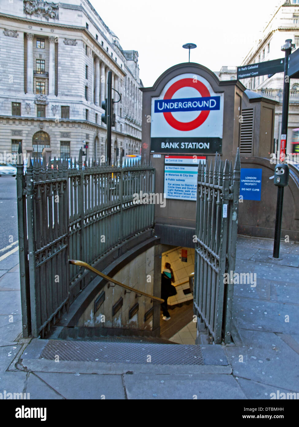 Bank station underground exit london hi-res stock photography and ...