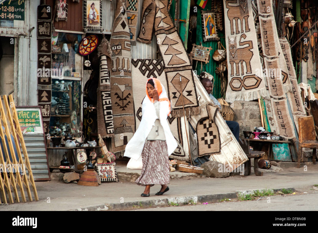 textiles at craft shop, Addis Ababa, Ethiopia Stock Photo - Alamy
