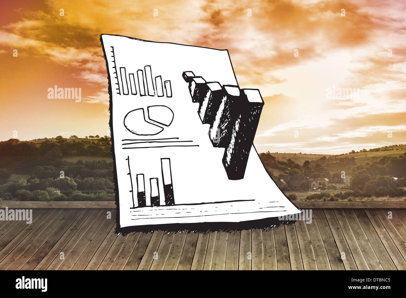 Composite image of data analysis doodle Stock Photo - Alamy