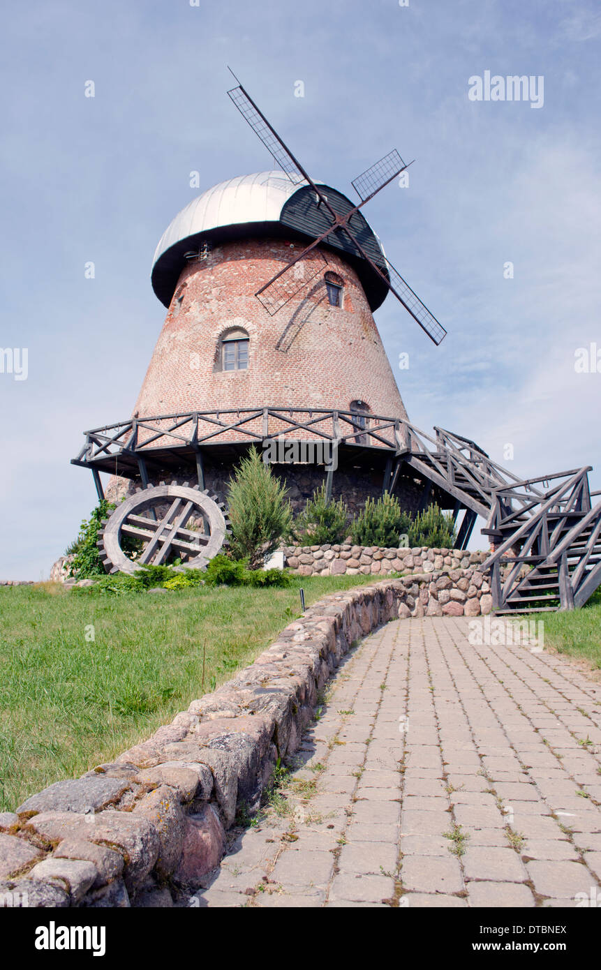 rural landscape with old historical windmill Stock Photo - Alamy