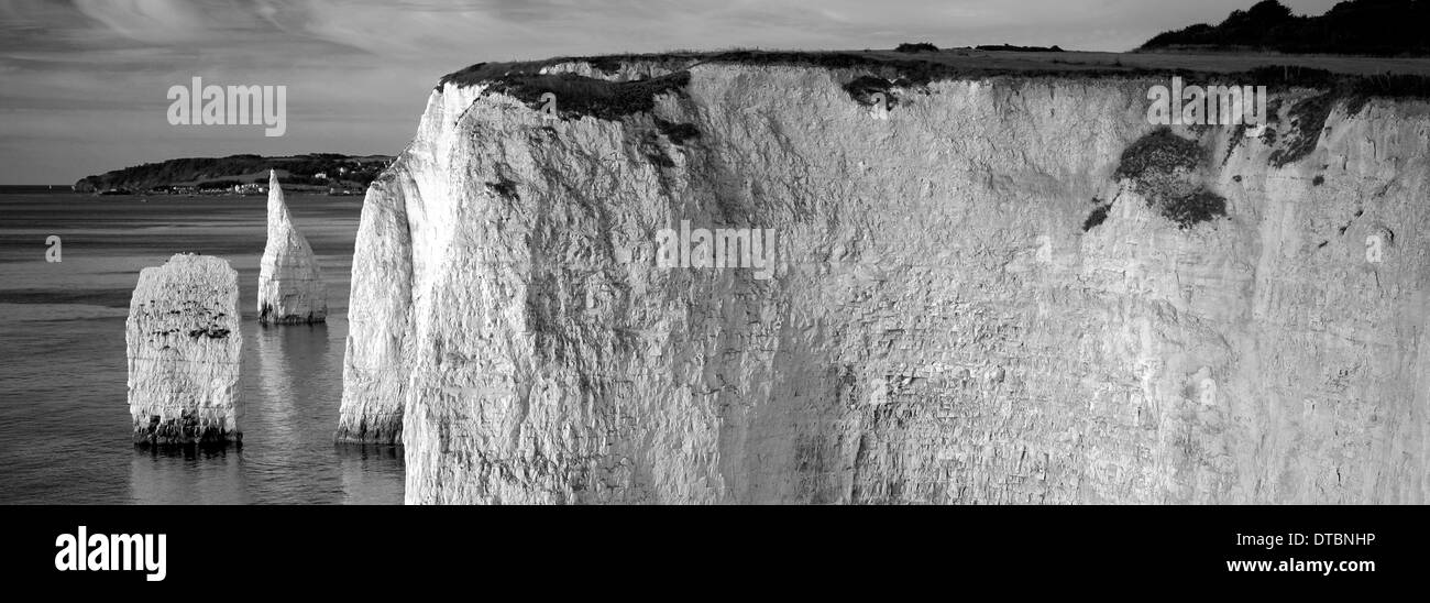 The Pinnacles Sea stacks, Swanage bay, Jurassic coastline, Dorset ...