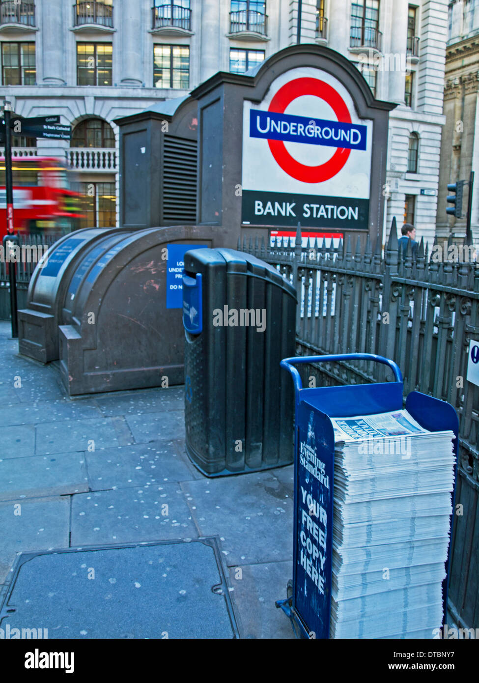Bank underground station entrance city of london hi-res stock ...