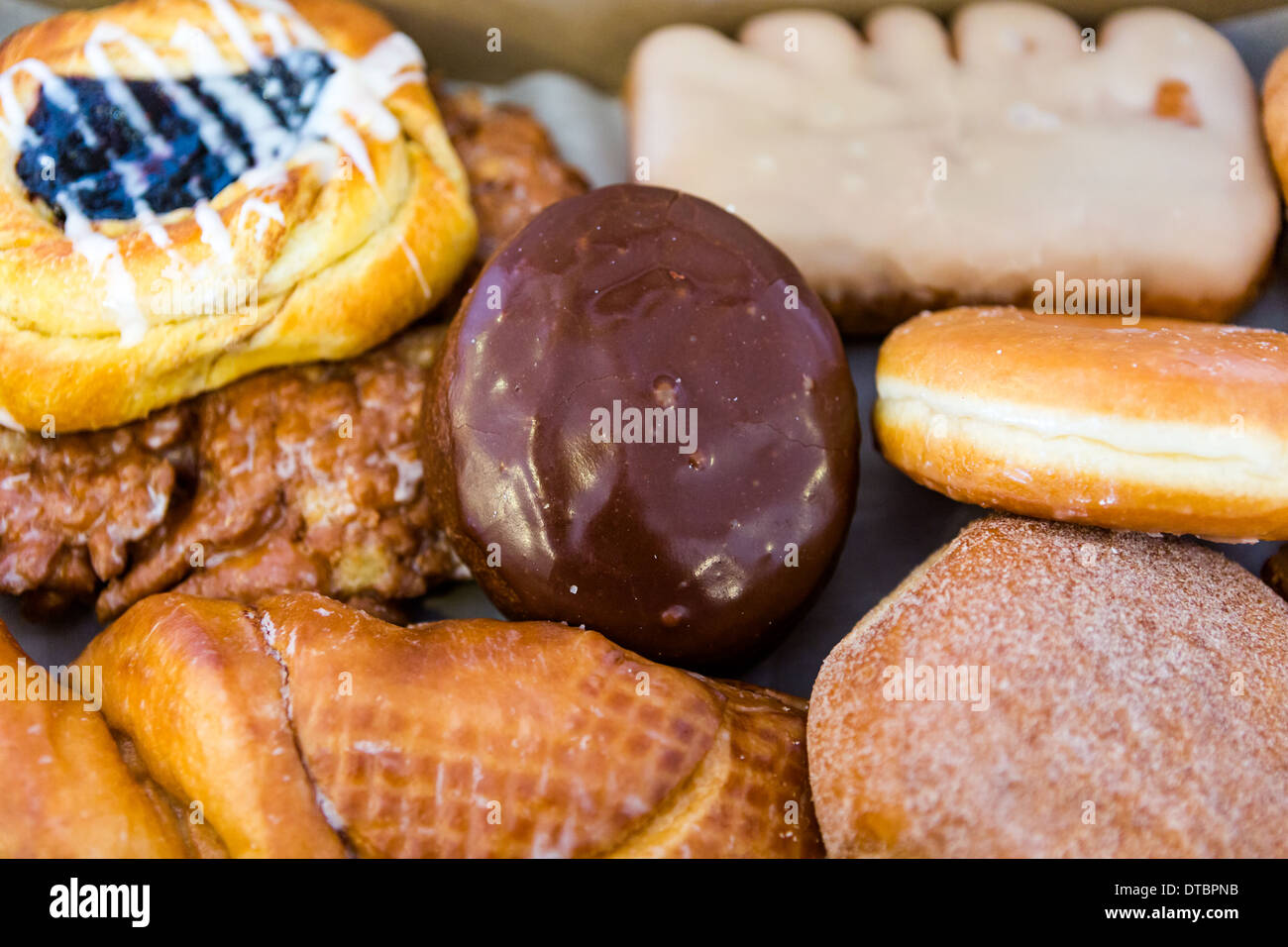 Fresh donuts in the box from the local bakery shop Stock Photo - Alamy