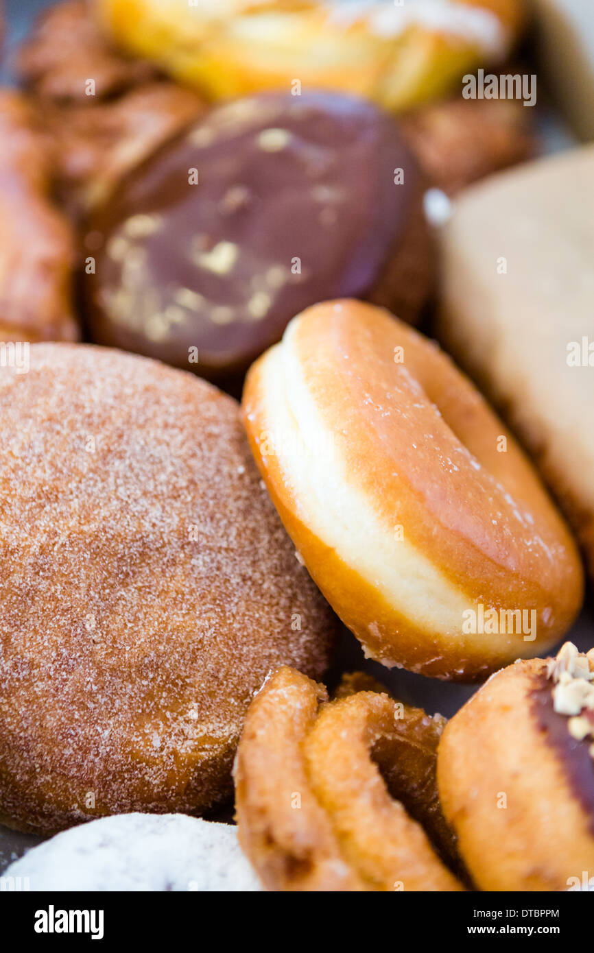 Fresh donuts in the box from the local bakery shop Stock Photo - Alamy