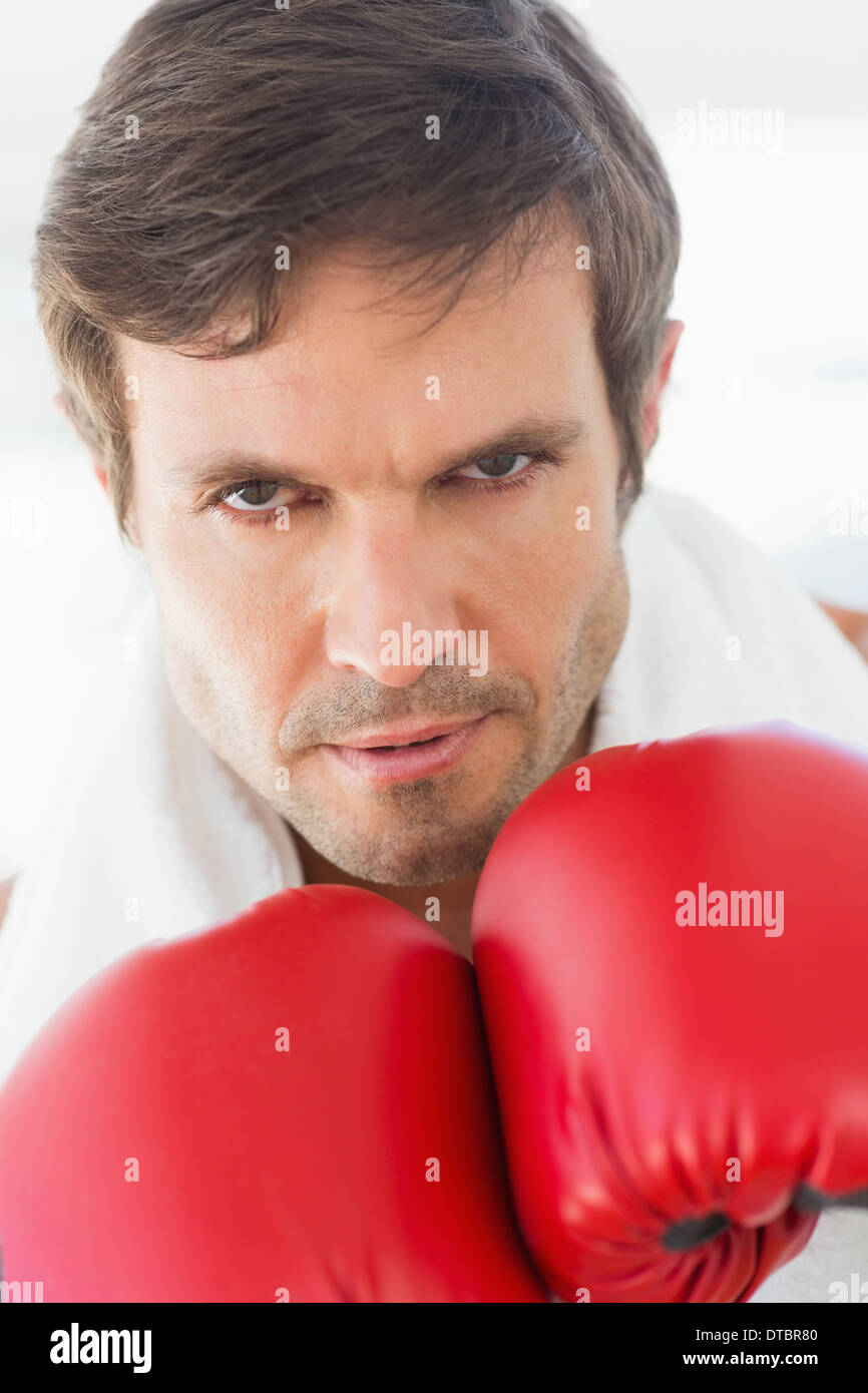 Closeup portrait of a determined male boxer Stock Photo - Alamy
