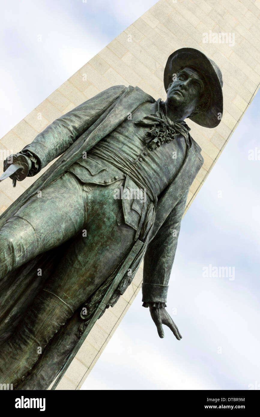 Statue of Colonel William Prescott, in Charlestown, Boston, USA, with ...