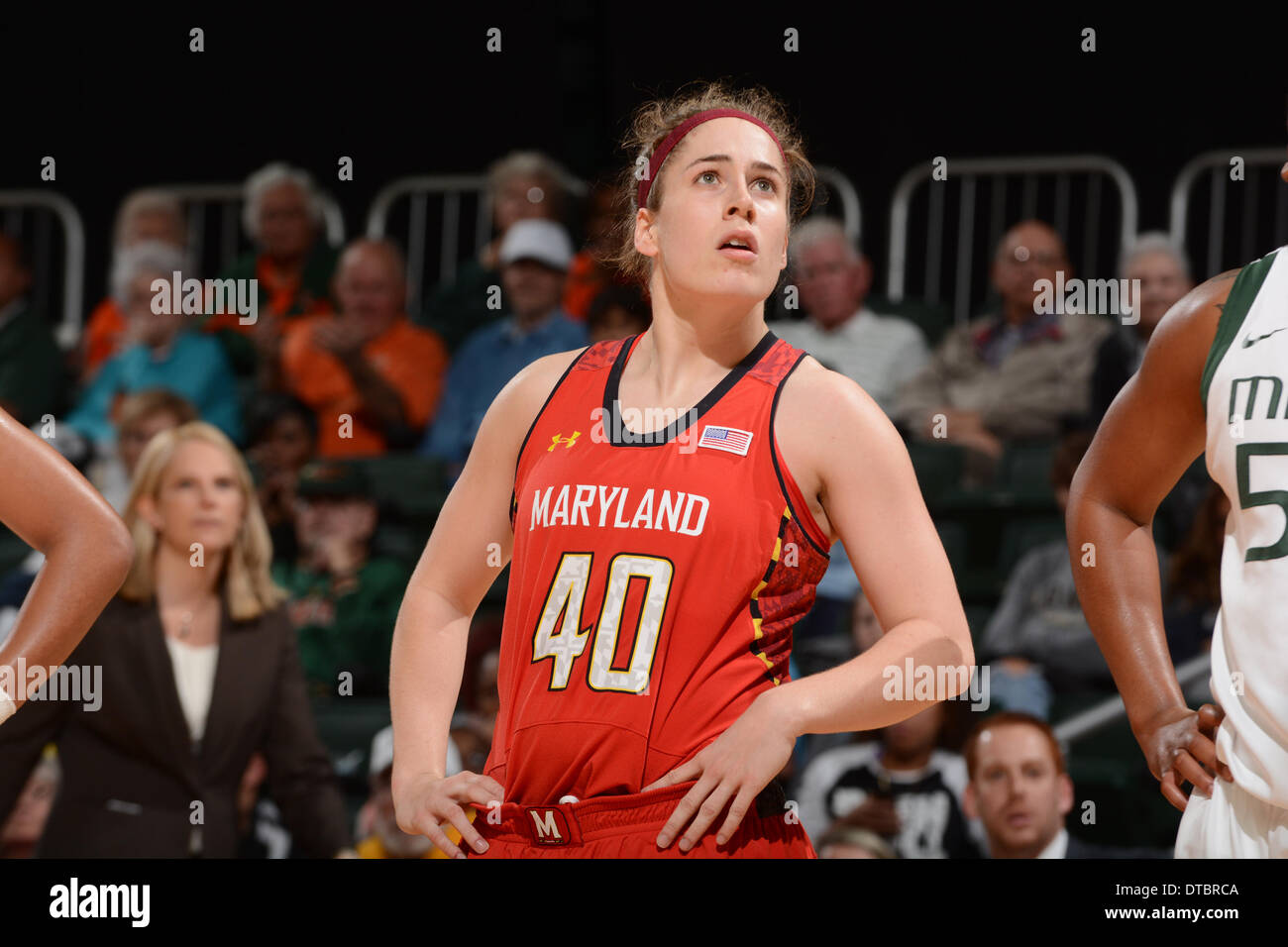 Coral Gables, FL, USA. 13th Feb, 2014. Katie Rutan #40 of Maryland in ...
