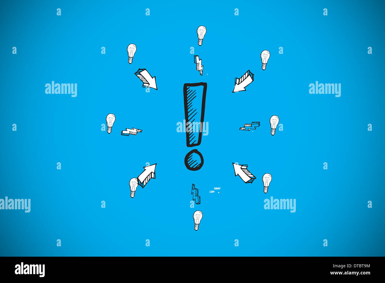 Composite image of exclamation mark doodle Stock Photo - Alamy