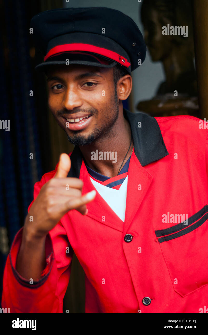 bar security guard, Piazza, Addis Ababa, Ethiopia Stock Photo - Alamy