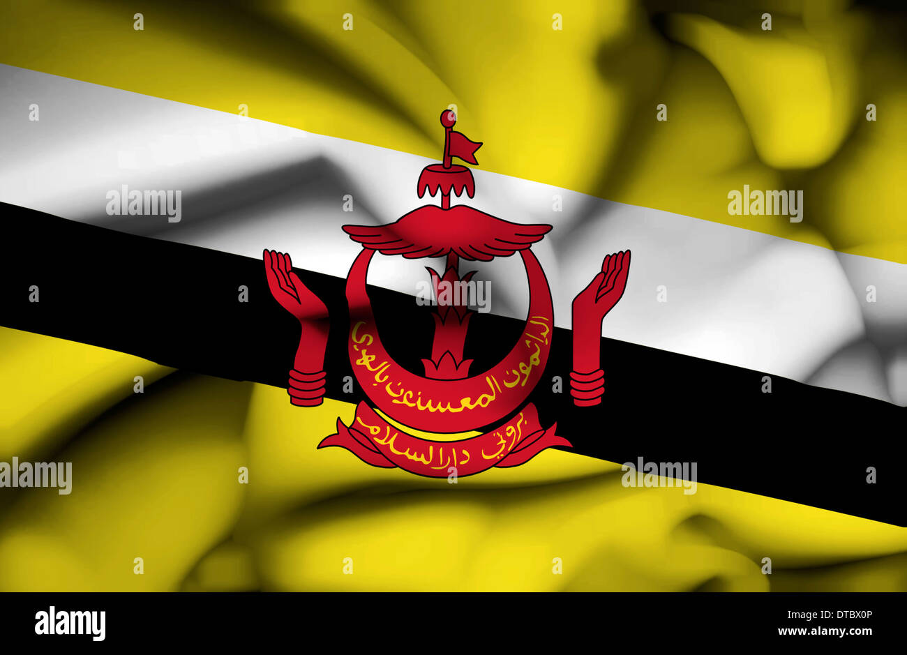 Brunei waving flag Stock Photo - Alamy