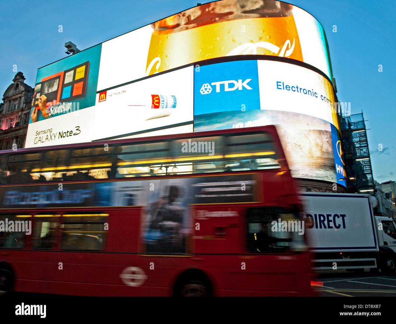 Neon billboards at Piccadilly Circus, West End, London, England, United ...