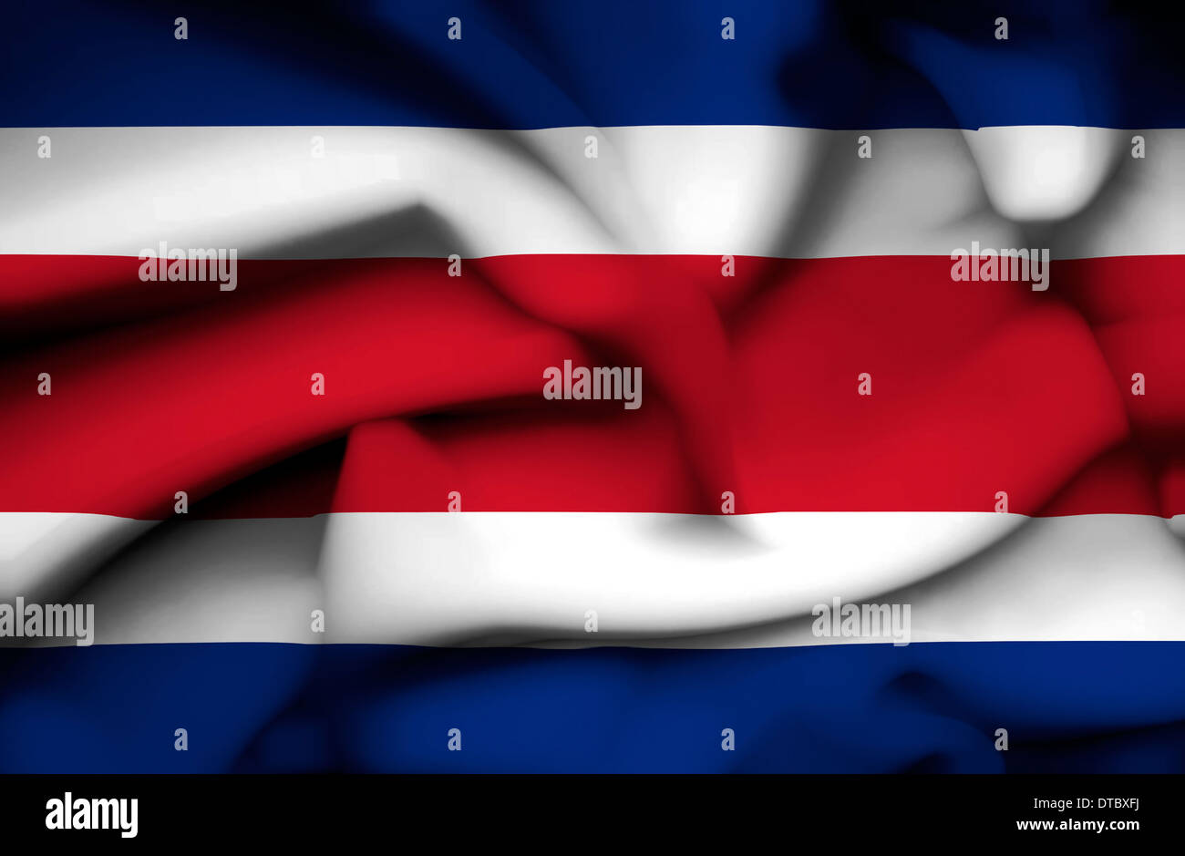 Costa Rica waving flag Stock Photo - Alamy