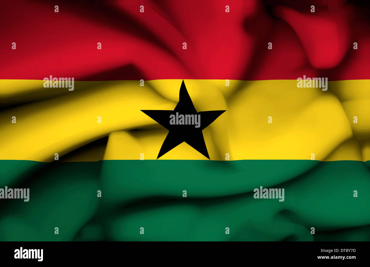 Ghana waving flag Stock Photo - Alamy