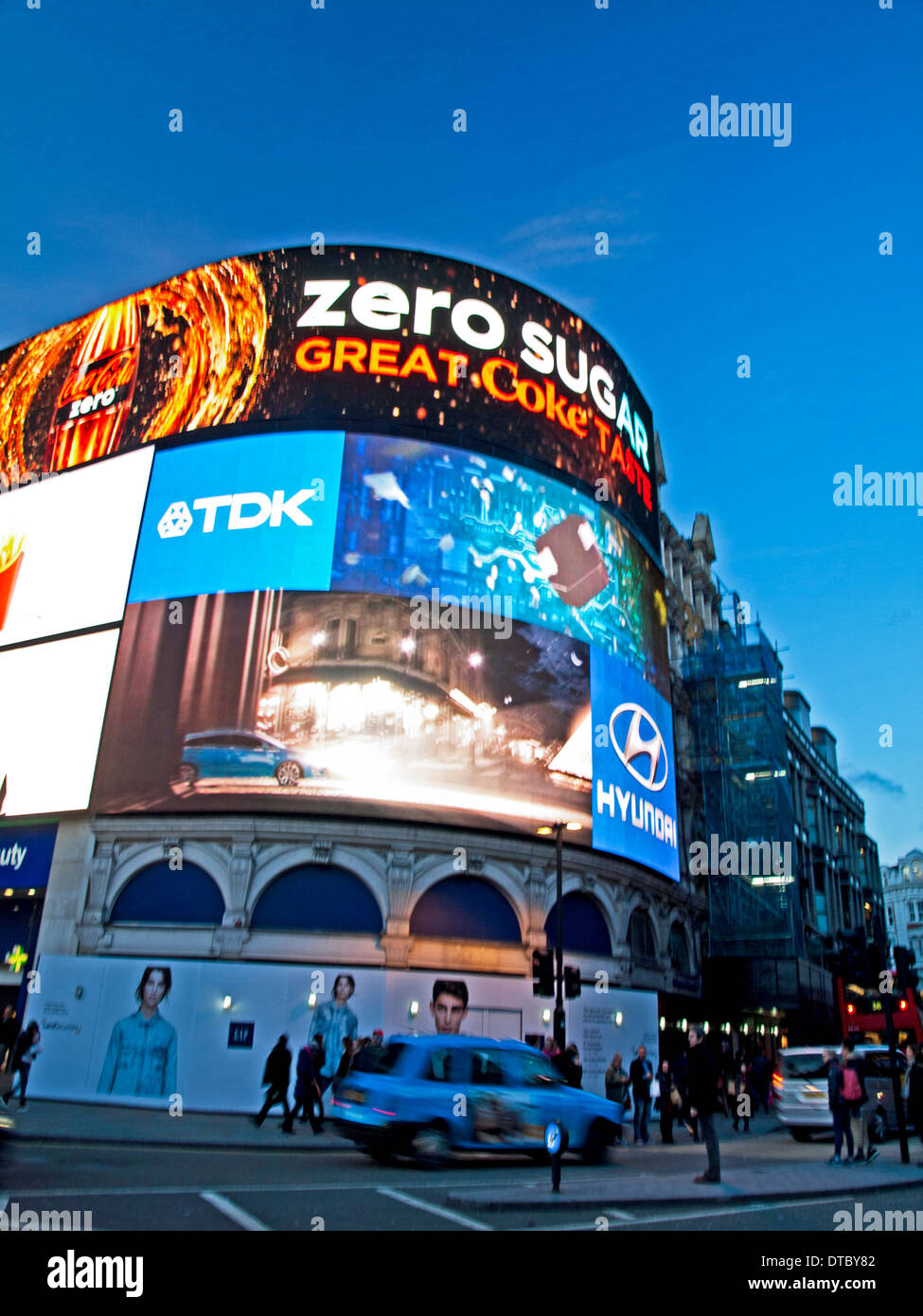Neon billboards at Piccadilly Circus, West End, London, England, United ...