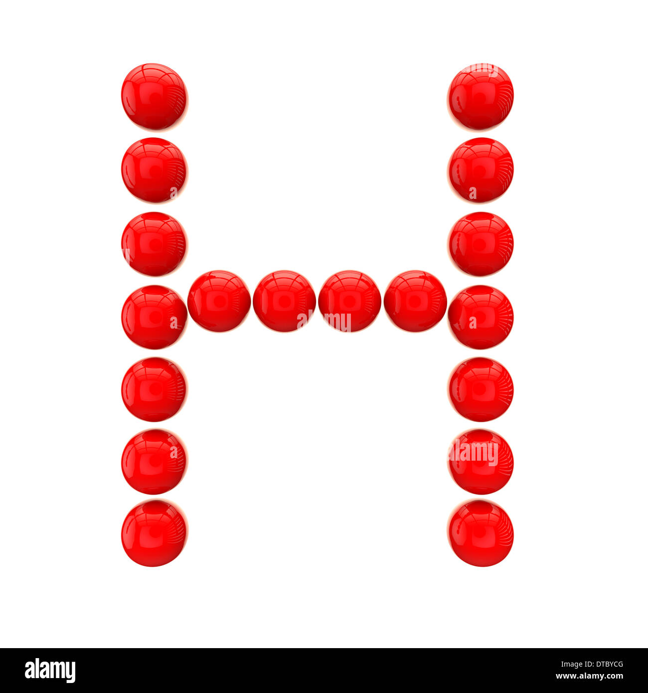 Letter "H" from red spheres Stock Photo - Alamy