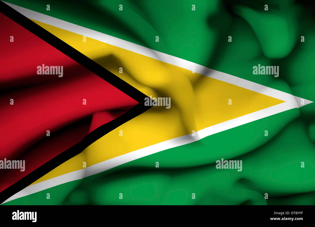 Guyana waving flag Stock Photo - Alamy