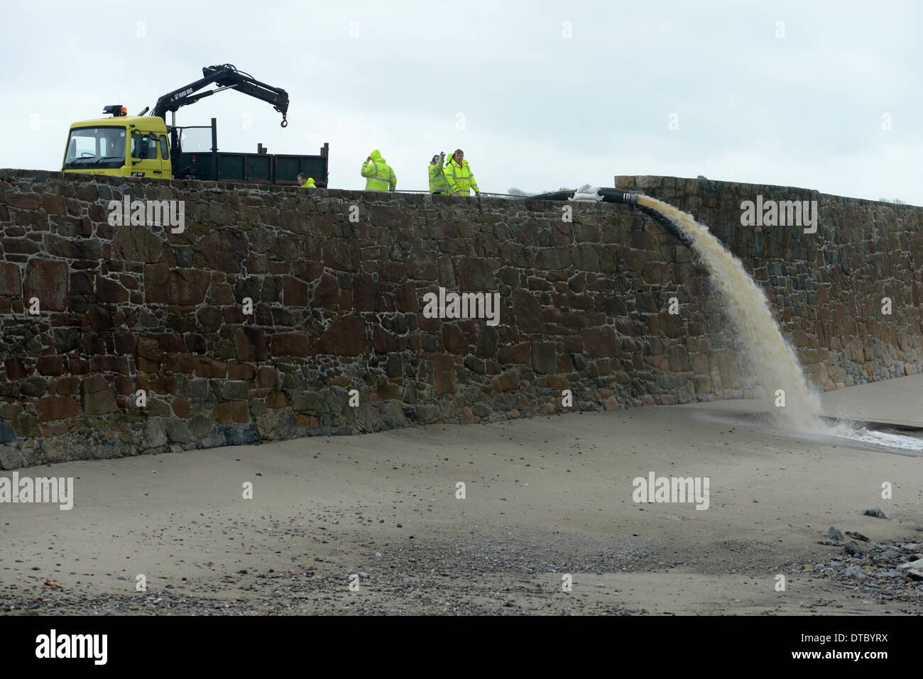 Vazon Coast Road, Vazon, Guernsey, Channel Islands. 14th February 2014 ...