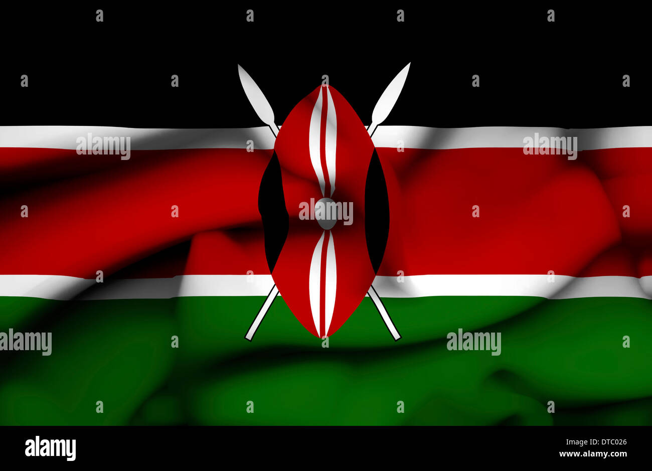 Kenya waving flag Stock Photo - Alamy