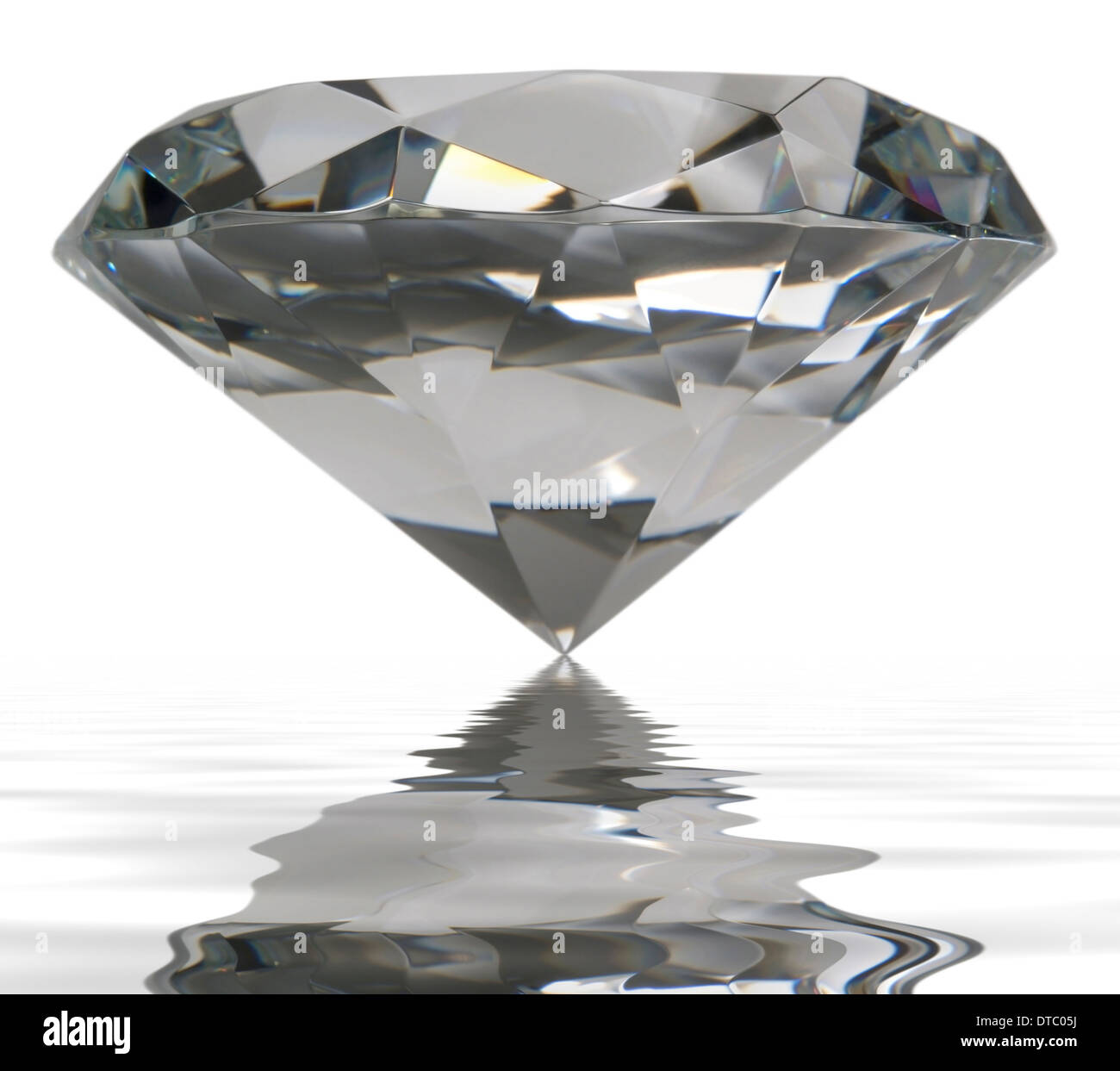 diamond on reflective water surface in white back Stock Photo - Alamy