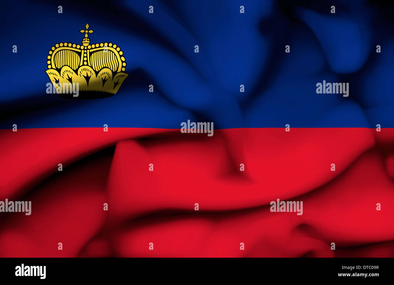 Lichtenstein waving flag Stock Photo - Alamy