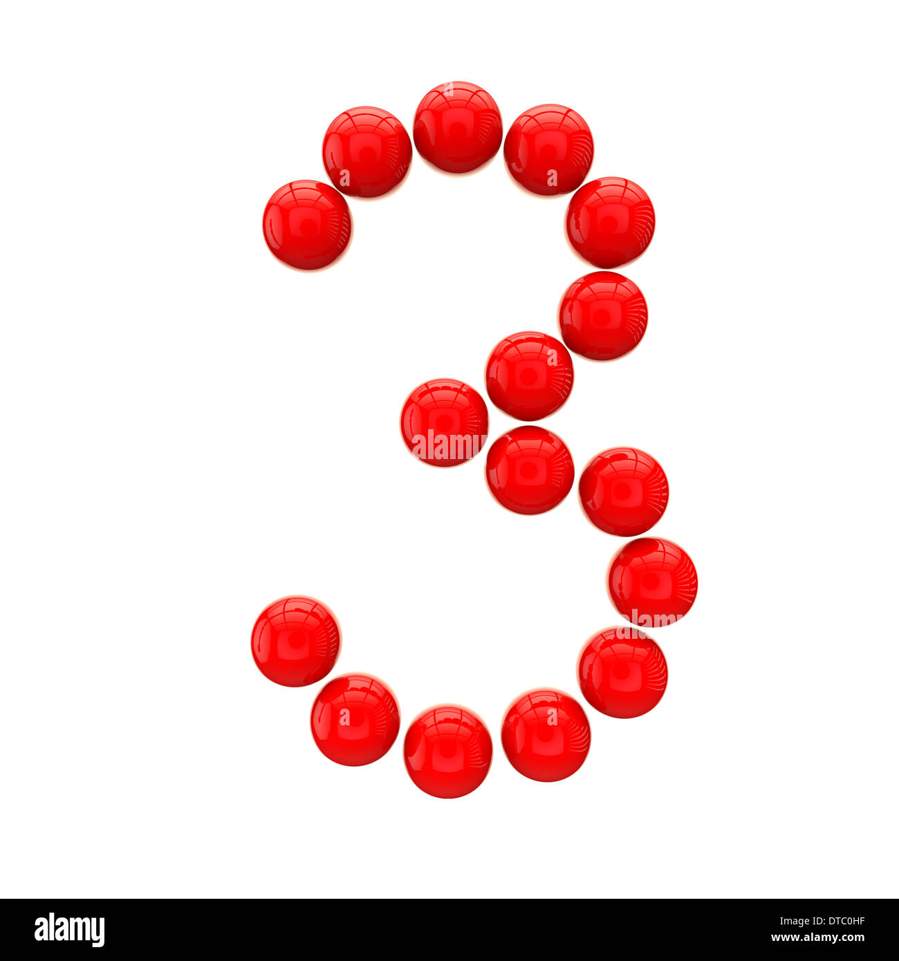 Letter "3" from red spheres Stock Photo - Alamy