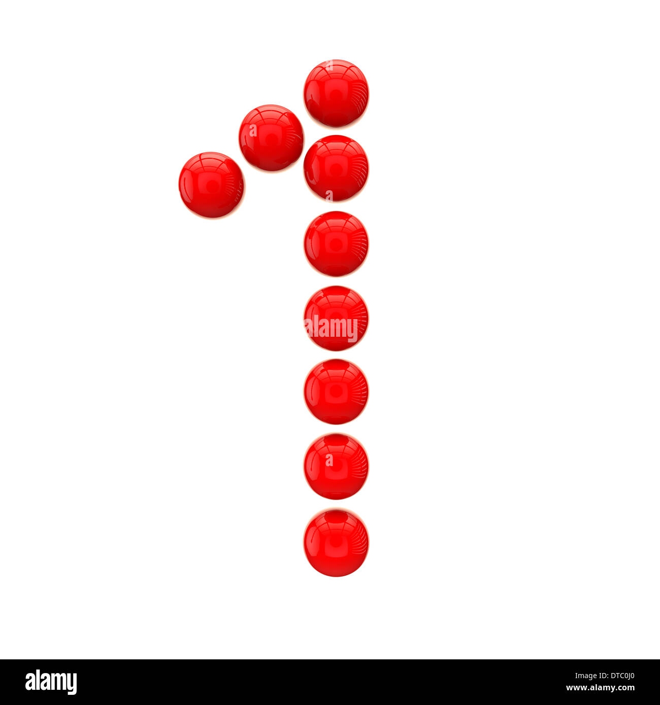Letter "1" from red spheres Stock Photo - Alamy
