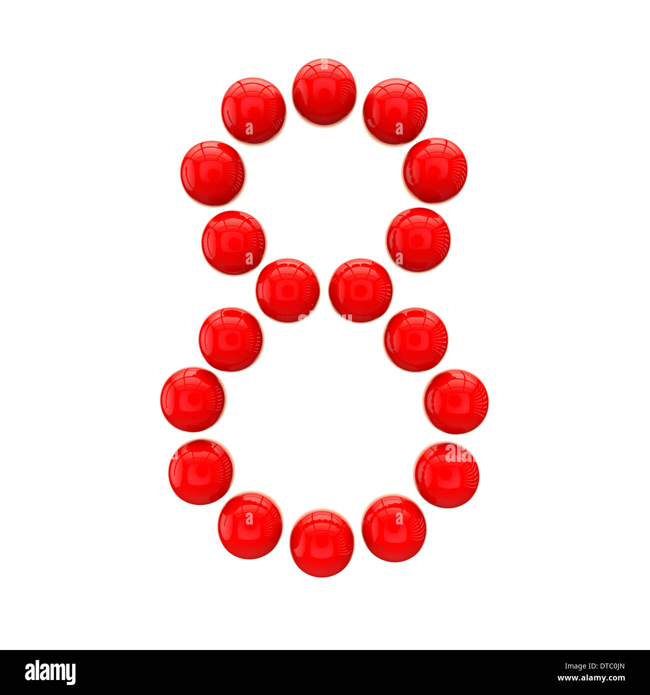 Letter "8" from red spheres Stock Photo - Alamy