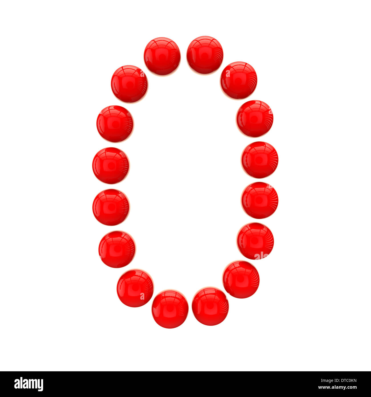 Letter "0" from red spheres Stock Photo - Alamy
