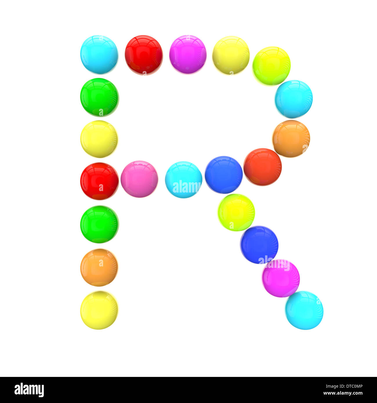 Letter "R" from multi-colored spheres Stock Photo - Alamy