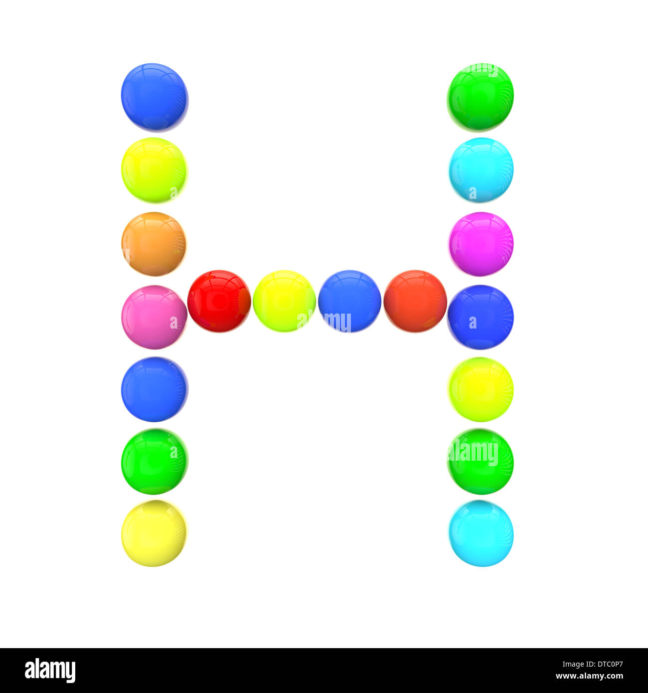 Letter "H" from multi-colored spheres Stock Photo - Alamy