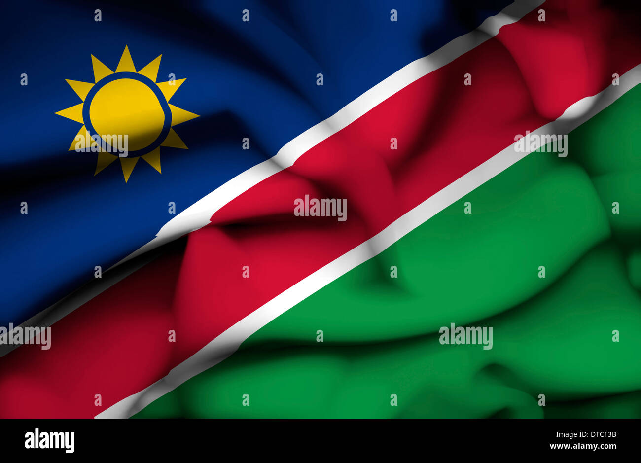Namibia waving flag Stock Photo - Alamy