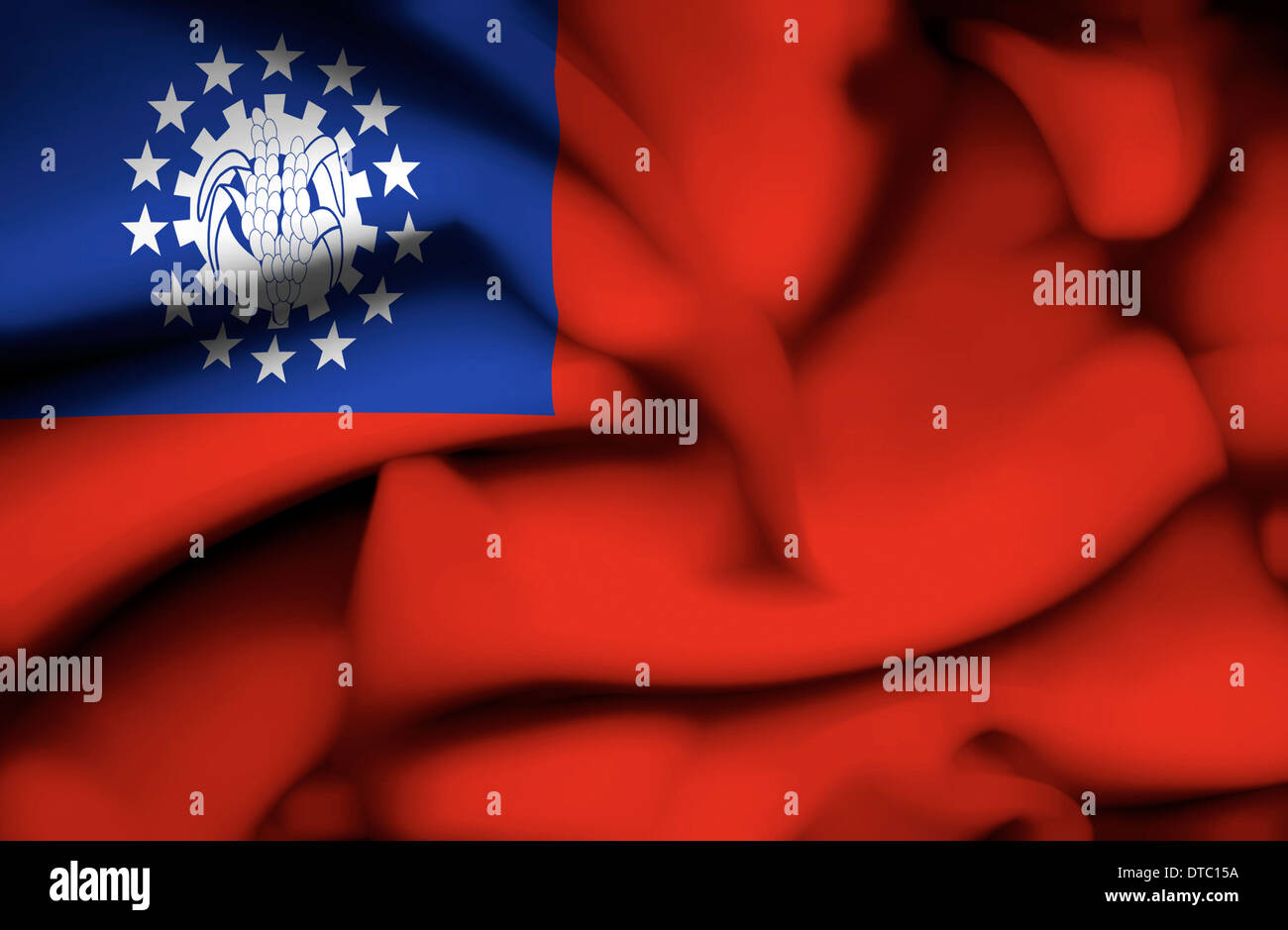Myanmar waving flag Stock Photo - Alamy